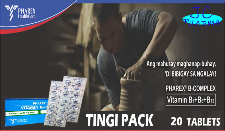 Authentic PHAREX Vitamin B Complex (B1,B6 AND B12) TINGI PACK OF 20 ...