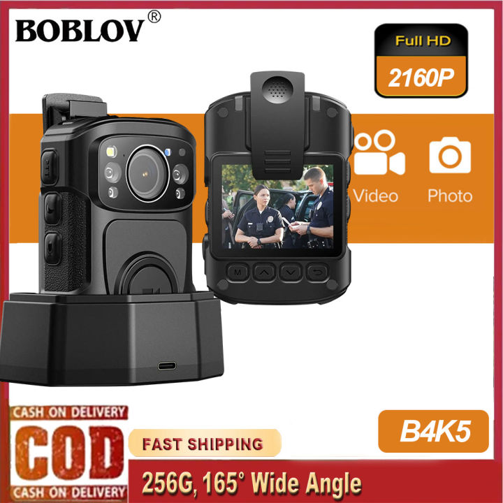 BOBLOV B4K5 HD 4K Body Worn Polic Camera IP68 Waterproof with GPS Night ...
