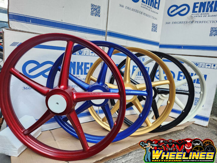 Original Enkei Mags for Wave, Xrm, Rs Dash Flat disc & Bowl disc. Rear ...