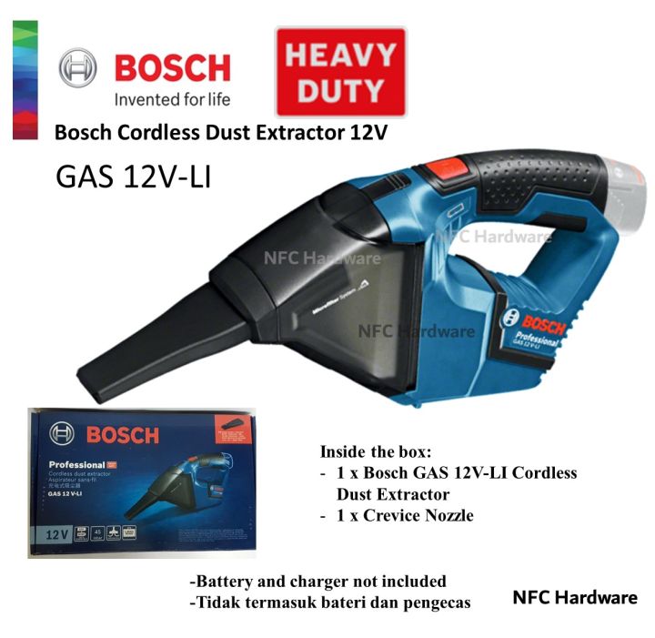 BOSCH GAS 12V-LI Cordless Dust Extractor 12V | Lazada
