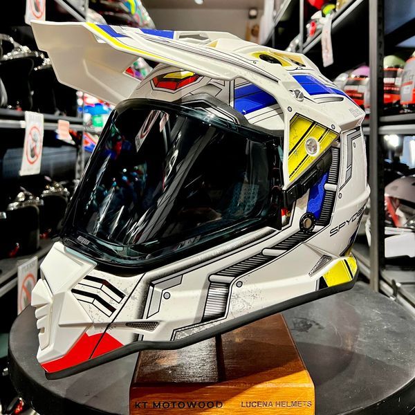 SPYDER Hex 2.0 Dual Sport Dual Visor Helmet with Free Extra Clear Visor ...