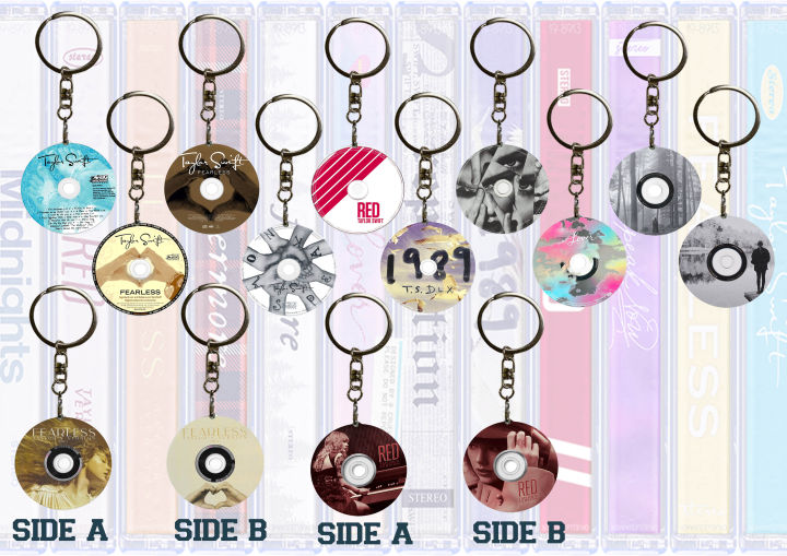 TAYLOR SWIFT INSPIRED CD ALBUM METALLIC KEY CHAIN DOUBLE SIDE PRINT ...