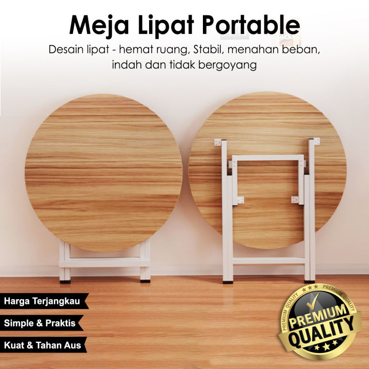 Meja Bulat Lipat Minimalis Diameter 60cm Meja Makan Multiguna Meja ...