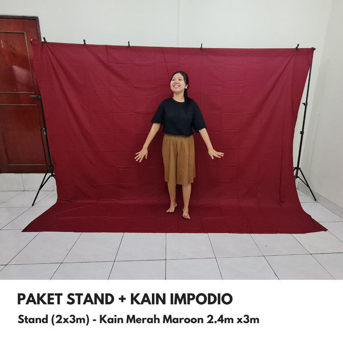 Background / backdrop polos merah maron 2,5 x 3 meter | Lazada Indonesia