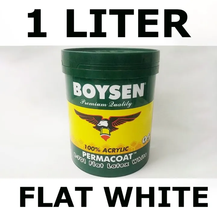 BOYSEN FLAT LATEX WHITE ( 1 LITER ) FOR WOOD AND CEMENT PERMACOAT B-701