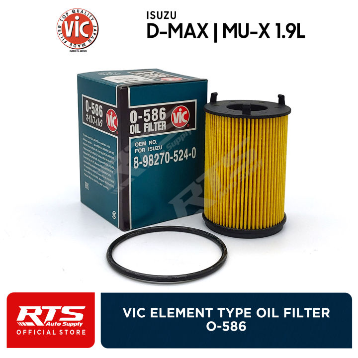 Vic Oil Filter O586 Element Type Isuzu Dmax / D-max / MU-X / MUX 1.9L 2018 - Up O-586 1pc ...