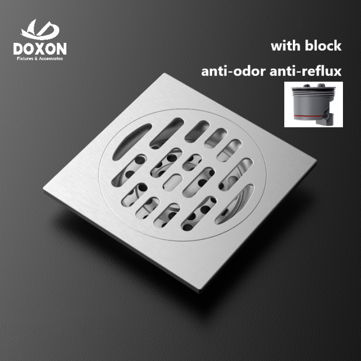DOXON 10*10 Stainless Steel Floor Drain Shower Drainer Waste Drain ...