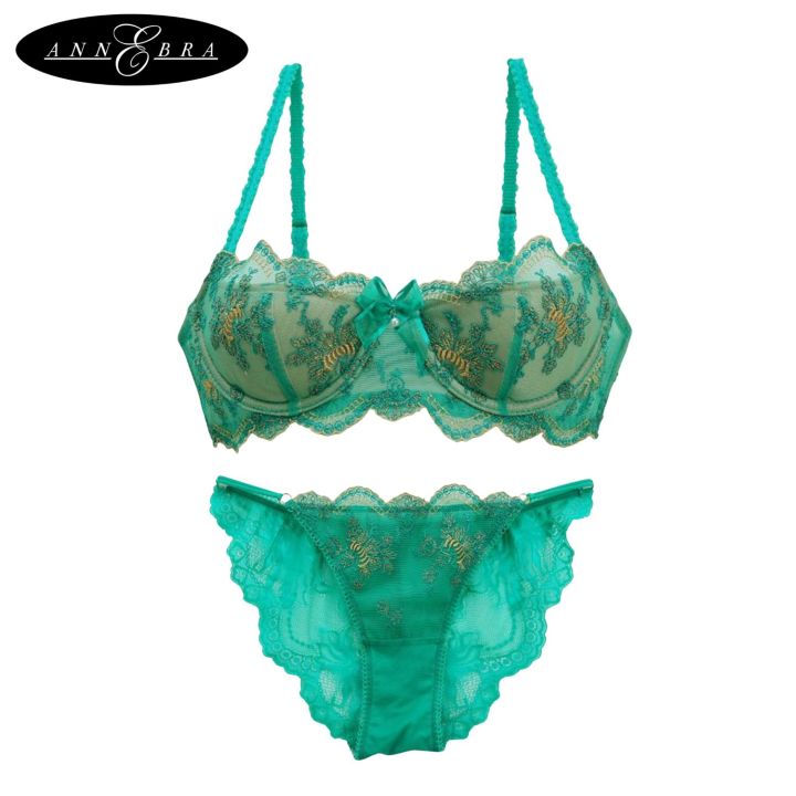 Annebra เซตบรา+กกน. บราเสริมทรง ตะขอหลัง ทรง1/2เต้า มีโครง เสริมฟองน้ำ U shape Lift Up Foam Bra ...