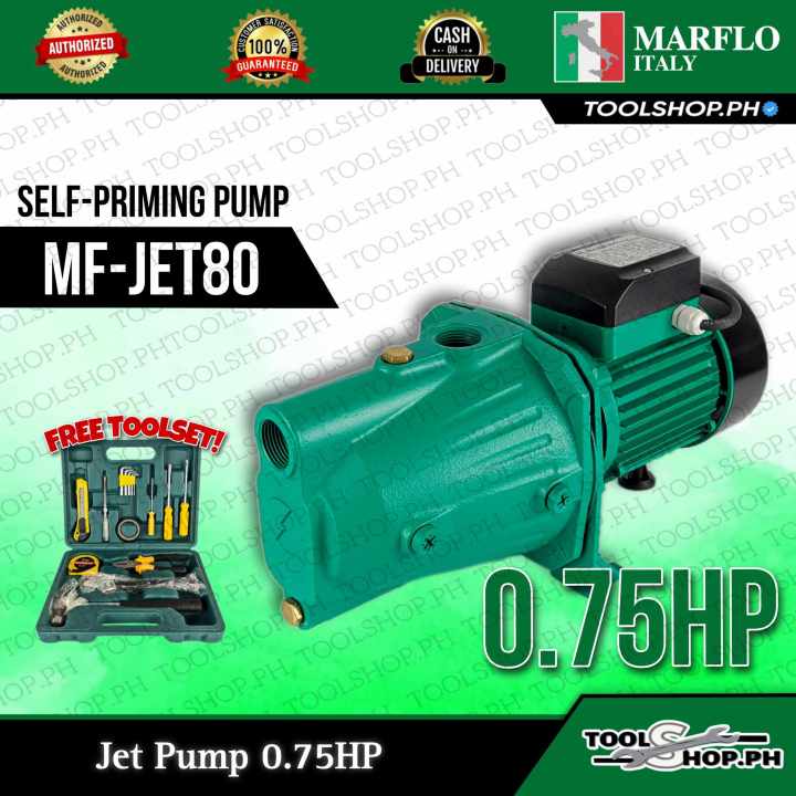 MARFLO ITALY Self-Priming Jet Pump 0.75HP MF-JET80 With FREE TOOLSET ...