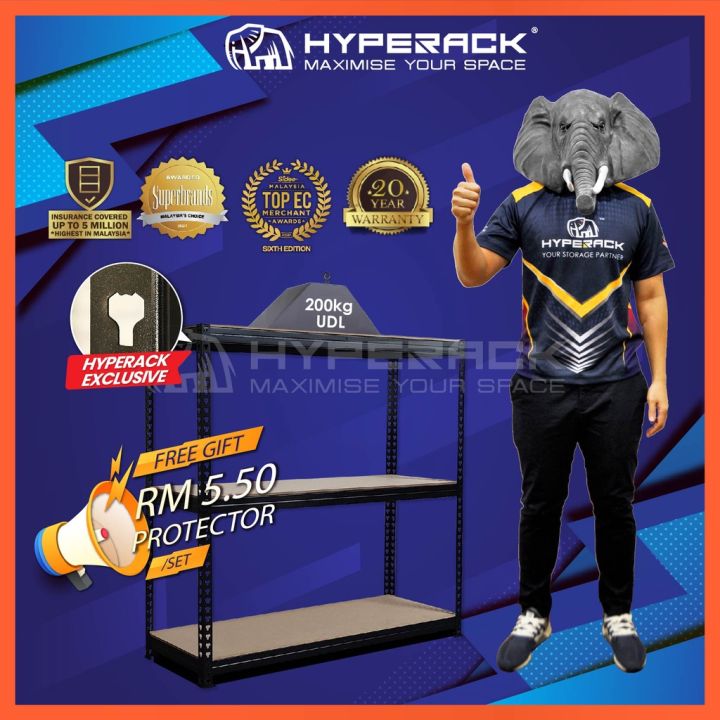 🐘 HYPERACK™️ Livin Rack Adjustable 3 Tier Metal Boltless Rack Rak Besi ...