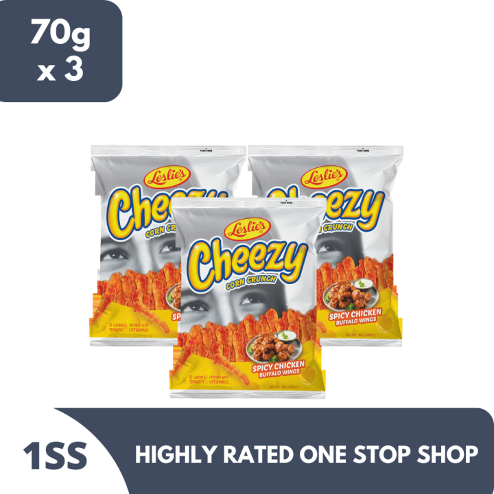 Leslie's Cheezy Spicy Chicken Buffalo Wings 70g x 3 | Lazada PH