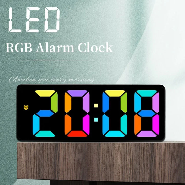 LED Digital Clock Alarm Clock Mirror Clock with Mirror l fiverstrading ...