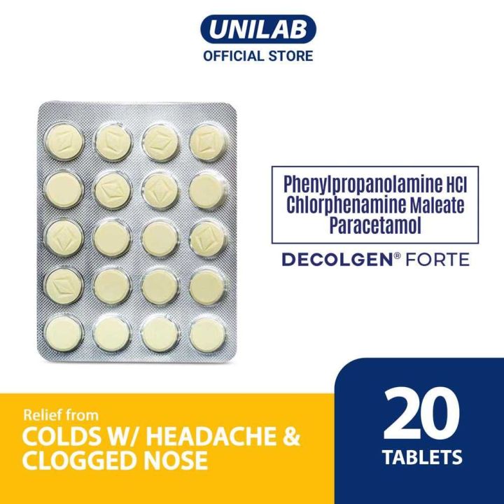 Unilab Decolgen Forte 20 Tablets - Powerful Relief from Cold ...