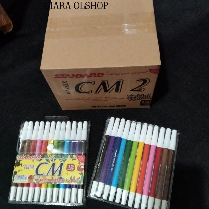 Spidol Standard CM2 / spidol warna 1 Pack ( isi 12 pcs) | Lazada Indonesia
