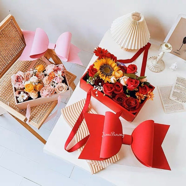 BIG RIBBON BOX Korean PVC mother father day Korean Fruits box flower ...