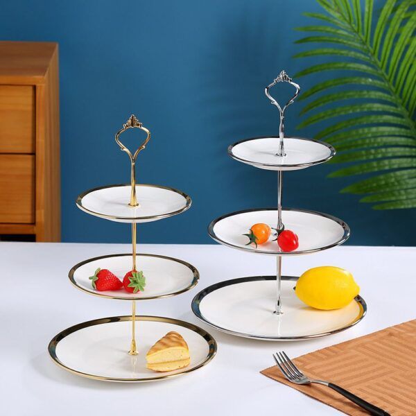 3 Layers Cake Display Stand Fruit Dessert Stand Rack TrayFood Tray Rack ...