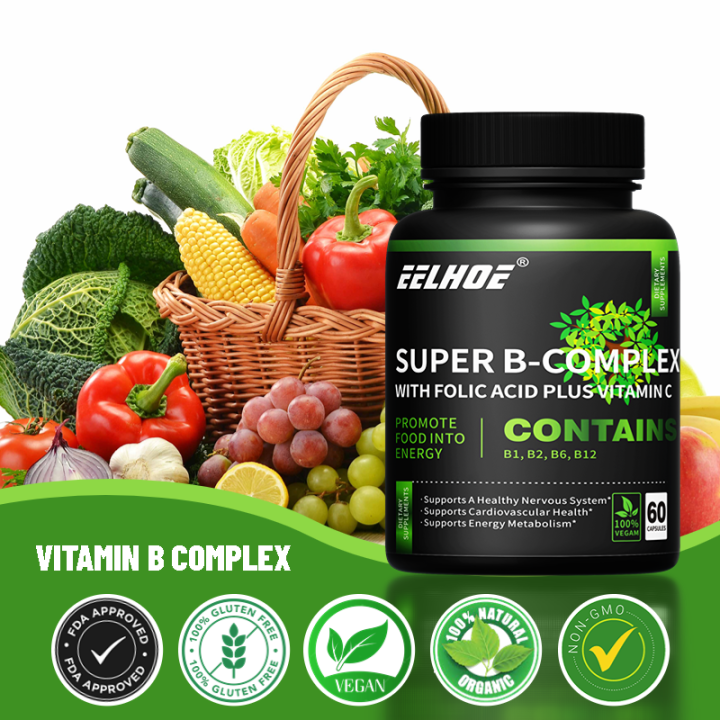 EELHOE Vitamin B Complex, With Vitamin C And Folic Acid, Including B12 ...