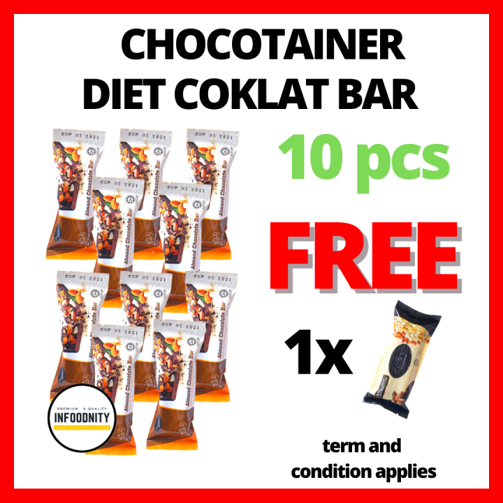 Chocotainer Chocolate Almond Energy Bar Chocolate Bar I No Added Sugar ...