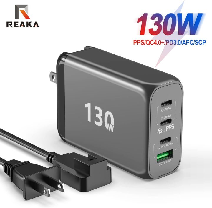 （A Boutique） ♤ 130W USB C GaN Wall Charger 4 Port PD 100W PPS 45W Super ...