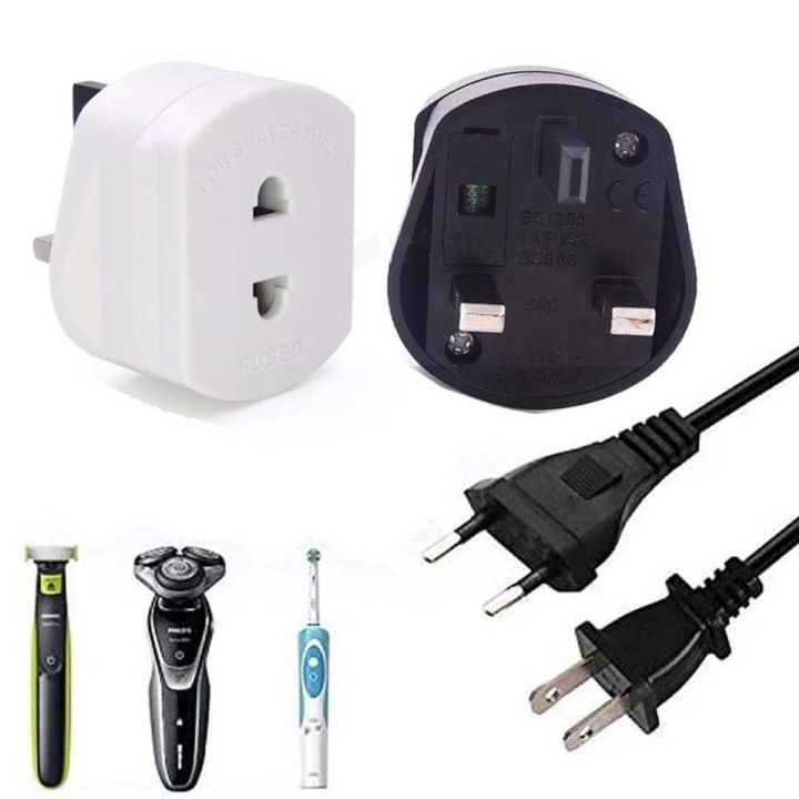 LMS70 Electric Power Shaver Toothbrush 2 Round Pin Socket UK Adapter ...