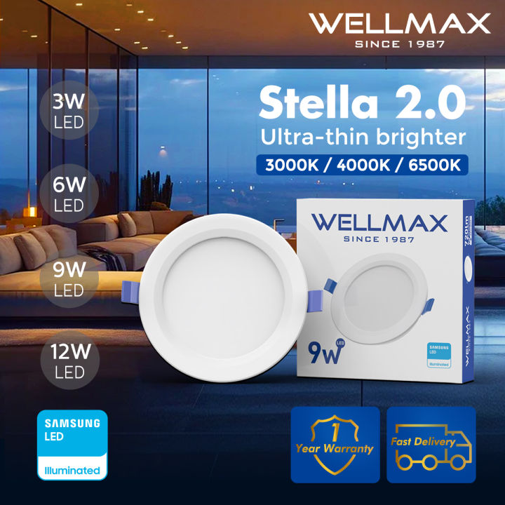 WELLMAX Downlight Adopt SAMSUNG LED Chip Recessed Ceiling Light 3W-12W ...