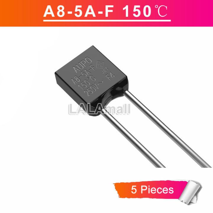 5pcs Aupo A8-5A-F 150C 5A 250V Thermal Fuse Cutoff 150 Degrees ...