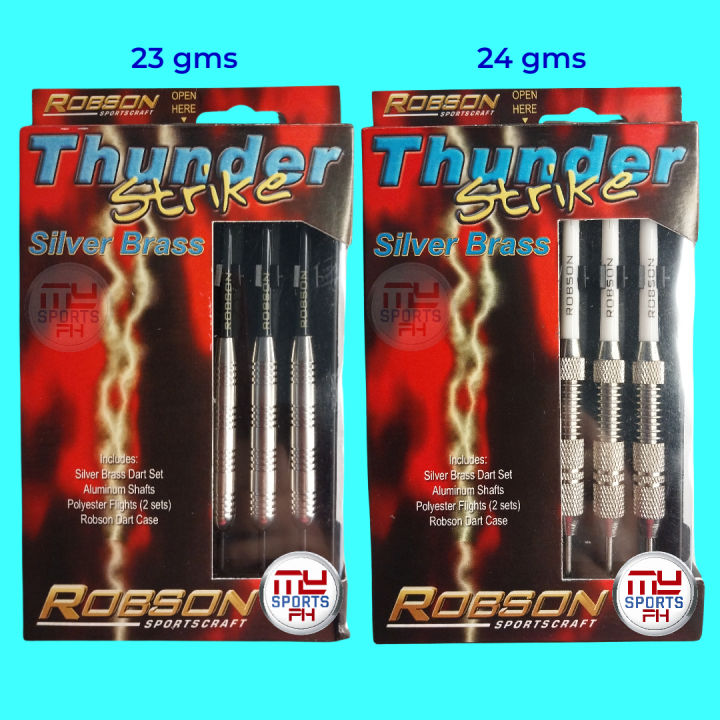 ROBSON Thunder Strike 23 /24 gms Silver Brass Dart Pins with Case ...