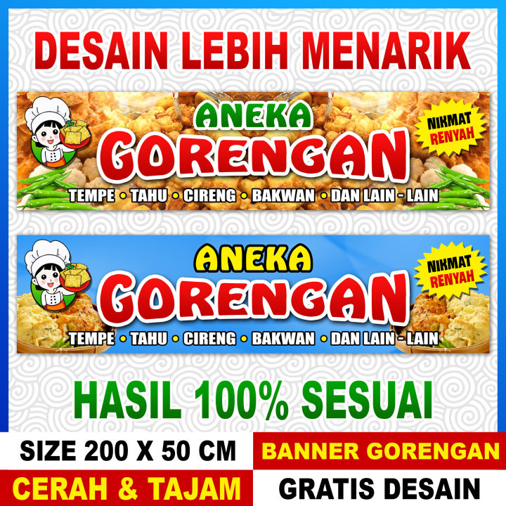 BANNER SPANDUK GORENGAN / BANNER GORENGAN / BANNER SREET FOOD TERMURAH ...