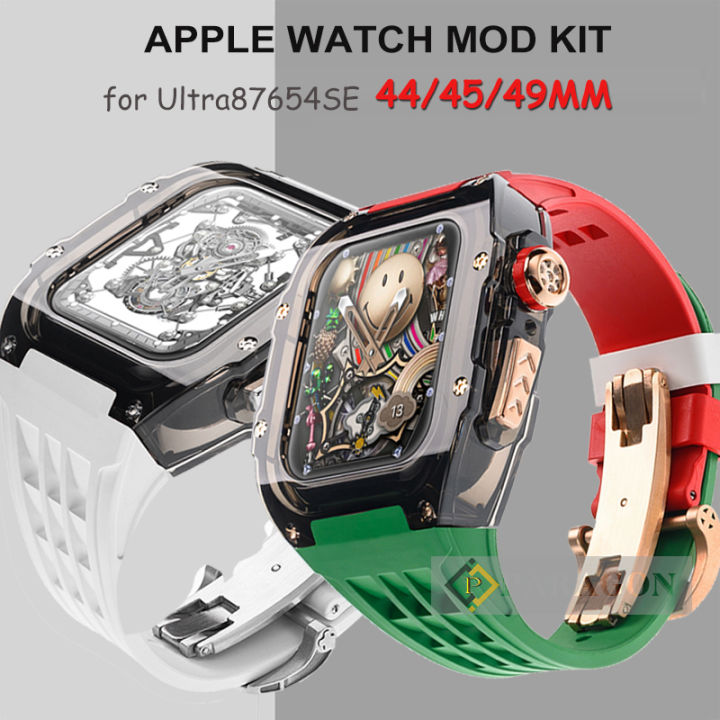 Mod Kit Transparent Case Rubber For Apple Watch 49mm 44mm 45mm for i ...