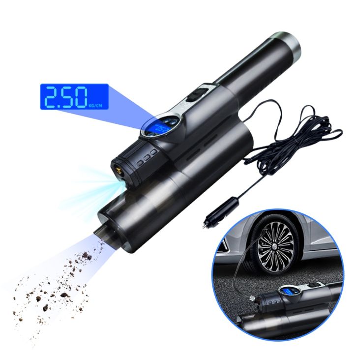Portable Car Vacuum and Tire Inflator with LED Light Rechargeable ...