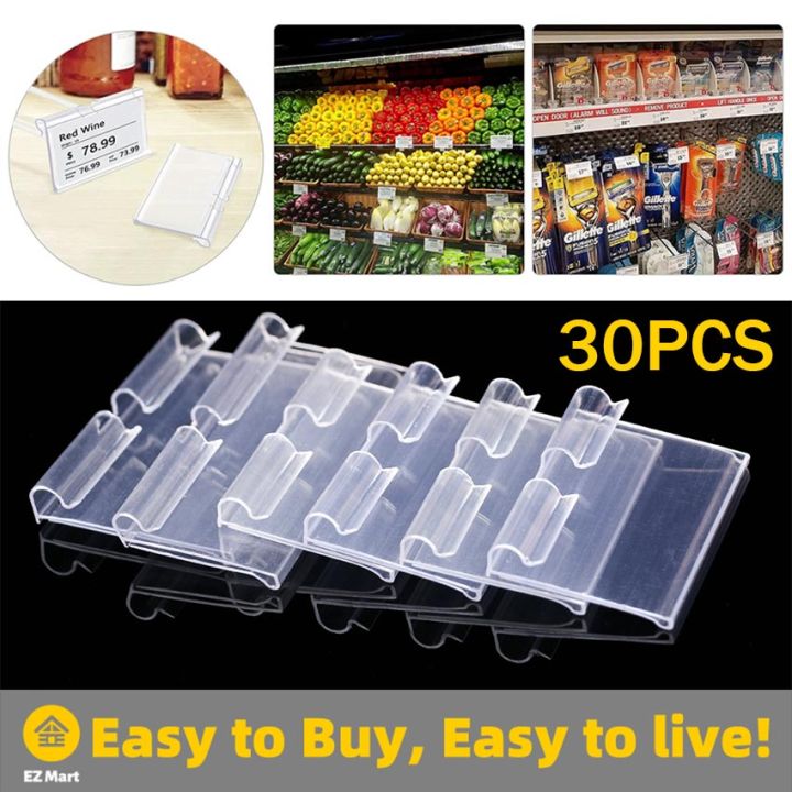【Fast Shipping】 30PCS Clear Plastic Desk Sign Label Frame Price Tag ...