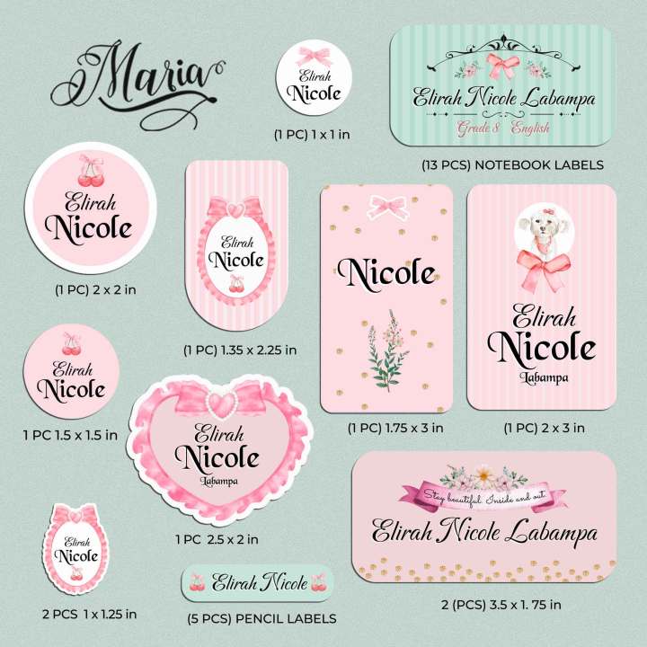 Customized Sticker Labels for School, Name Stickers, Subject Stickers ...