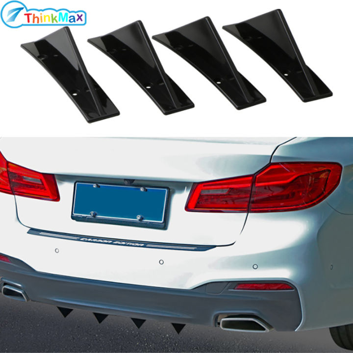 4Pcs Universal Curved Shape Rear Bumper Diffuser Triangular Rear ...