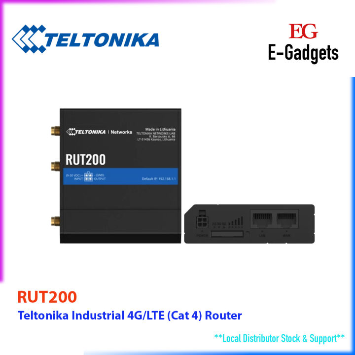 RUT200 - Teltonika Industrial 4G/LTE Cat4 Router - 2 Year Warranty ...