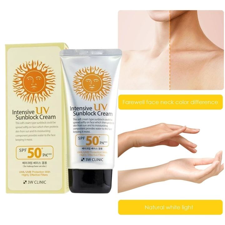 3W CLINIC Intensive UV Sunblock Cream SPF50+ PA+++ 70ml | Lazada PH