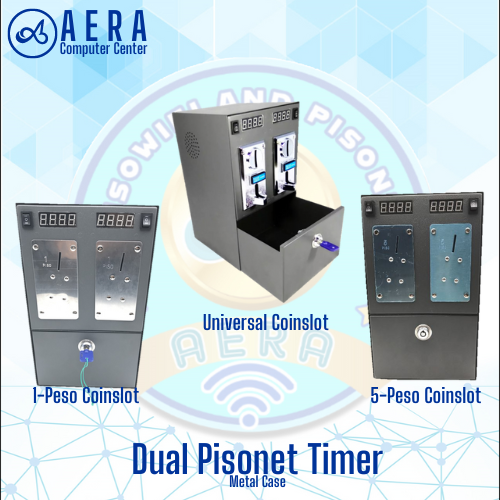 PISONET Dual Coinslot with dual 4-digit timer (plug and play for two ...