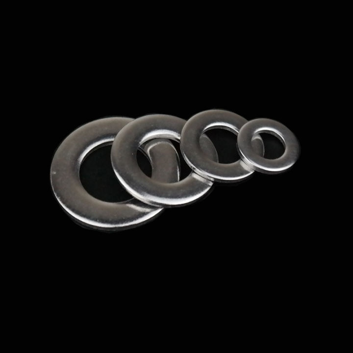 SUS 304 Stainless Steel Flat Washer Plain Washer Spacer Sier Tone M4,M5 ...