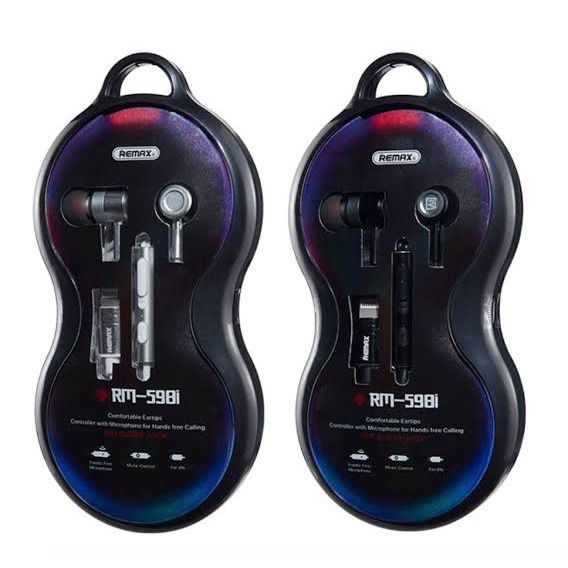 Original Remax RM-598 Monster N-Tune 60 Metal Wired Earphone Controller ...