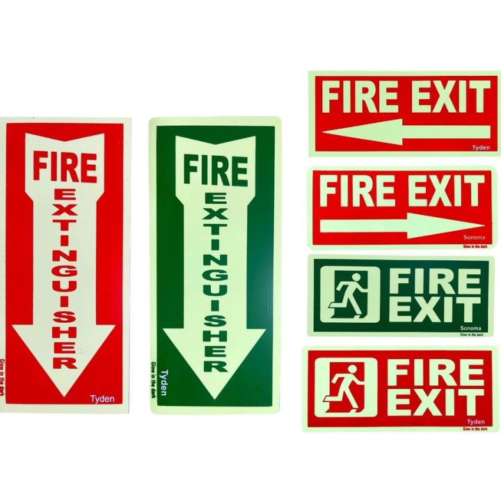 Fire Extinguisher and Fire Exit Signs Glow in the Dark | Lazada PH