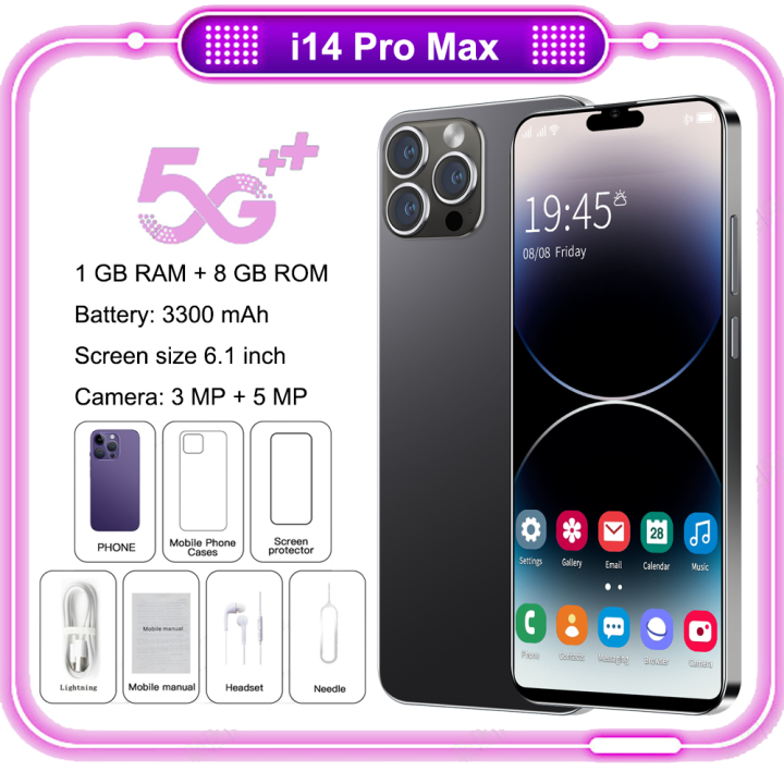 i14 Pro สูงสุดหน่วยความจำขนาดใหญ่สมาร์ทโฟน 1 + 8 GB ซิมการ์ดคู่ 6.1 ...