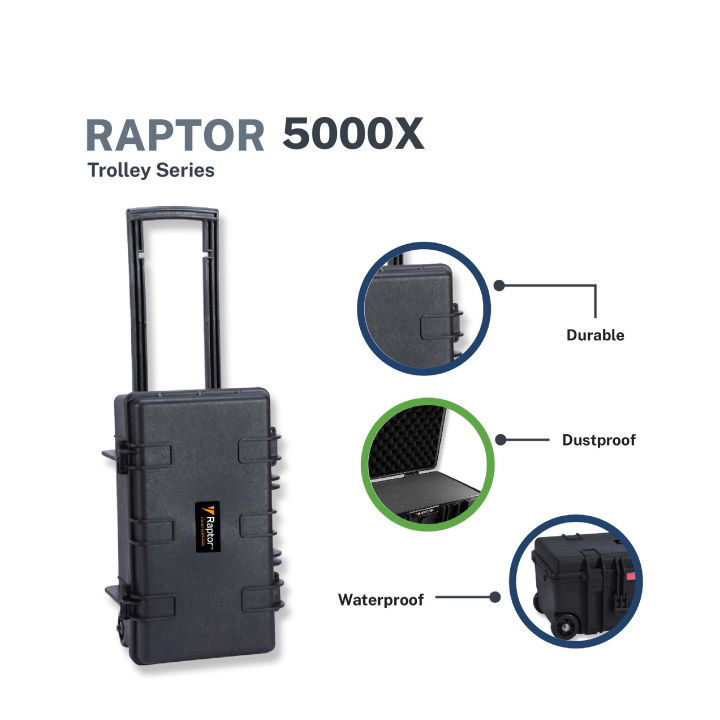 Raptor 5000X Waterproof Dustproof Trolley and Carry On Hard Case ...