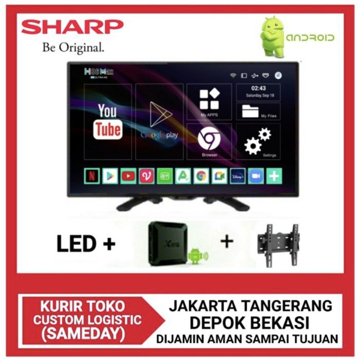 SHARP SMART ANDROID 11 TV LED 24 INCH DC1i DIGITAL TV GARANSI 5 TAHUN ...