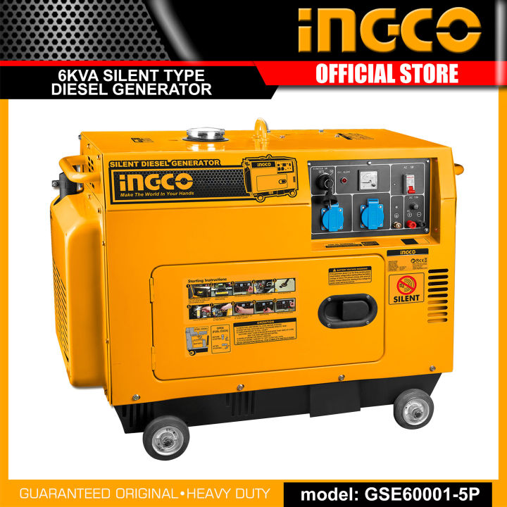 INGCO GSE60001-5P 9HP Silent Type Diesel Generator Set 6KVA IPT | Lazada PH
