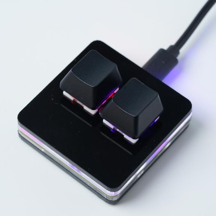 2 Keys Black Mini Keypad Red/Silver Switch OSU Programmable Gaming ...