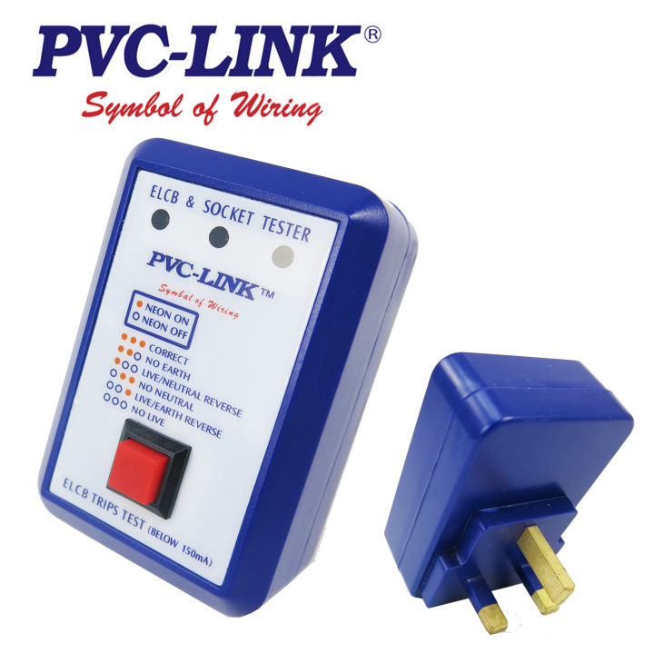 PVC-LINK Penguji Soket ELCB RCCB 13A 150mA/300mA RCCB Socket Tester ...