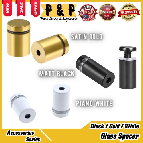 (BLACK & GOLD & White) Advertising Signboard Screw Holder Stainless ...