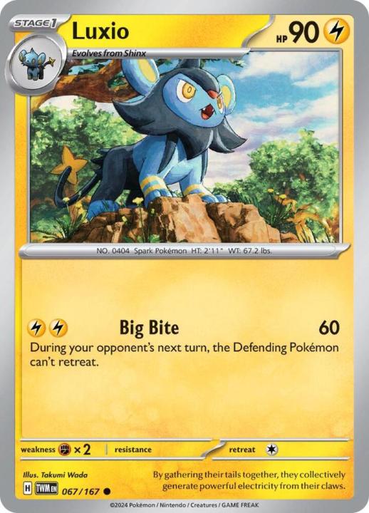 Pokemon Trading Card Game Luxio 067/167 Twilight Masquerade TWM SV06 ...