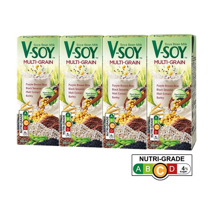 V-Soy Multi-Grain Cereal Soy Bean Milk UHT 200ml x 4 | Lazada Singapore