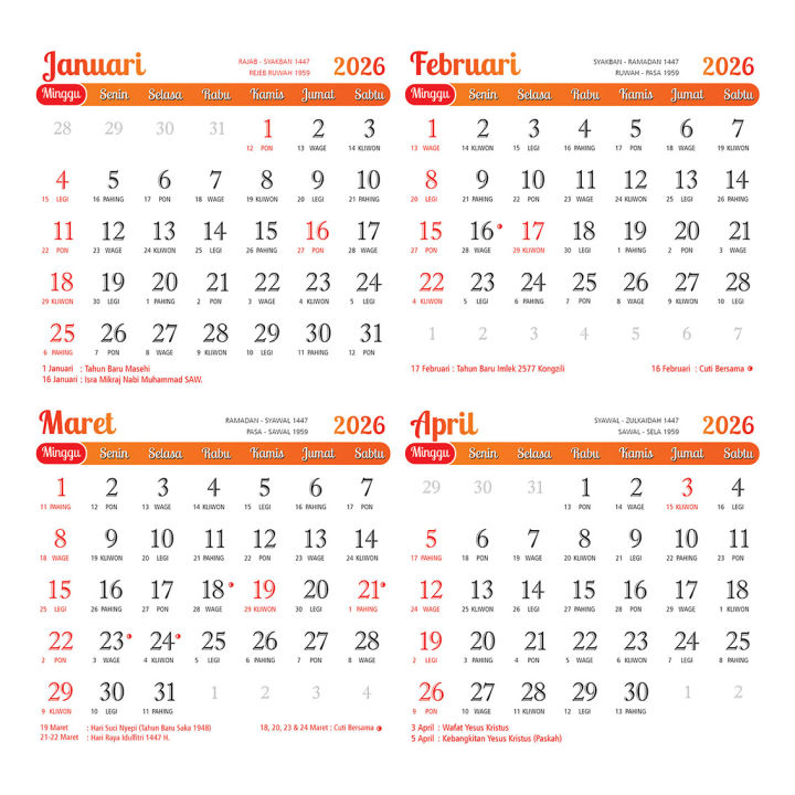 TEMPLATE KALENDER 2026 Corel CDR AI PDF SVG CANVA (6) | Lazada Indonesia