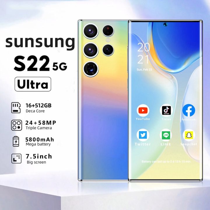 Sunsung S22 Ultra 5G Smartphone 16GB+512GB Murang Suporta sa Telepono 2 ...